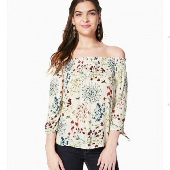 Tops | Nwt Off Shoulder Floral Boho Top | Poshmark